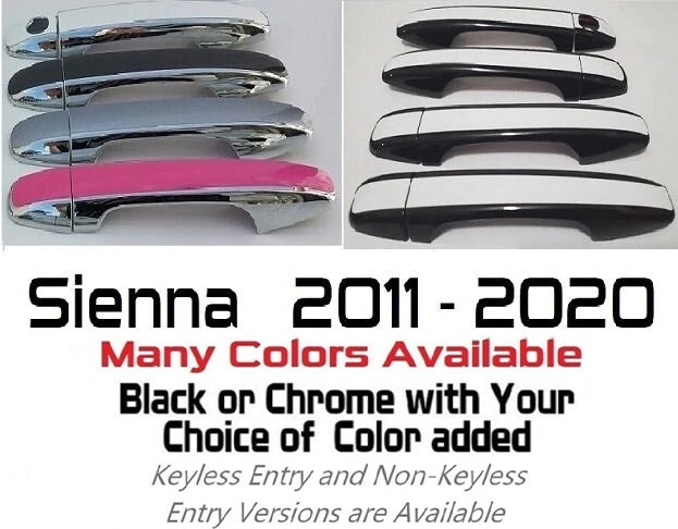 Custom Car Door Handle Overlays Covers For 2011 - 2020 Toyota Sienna ...