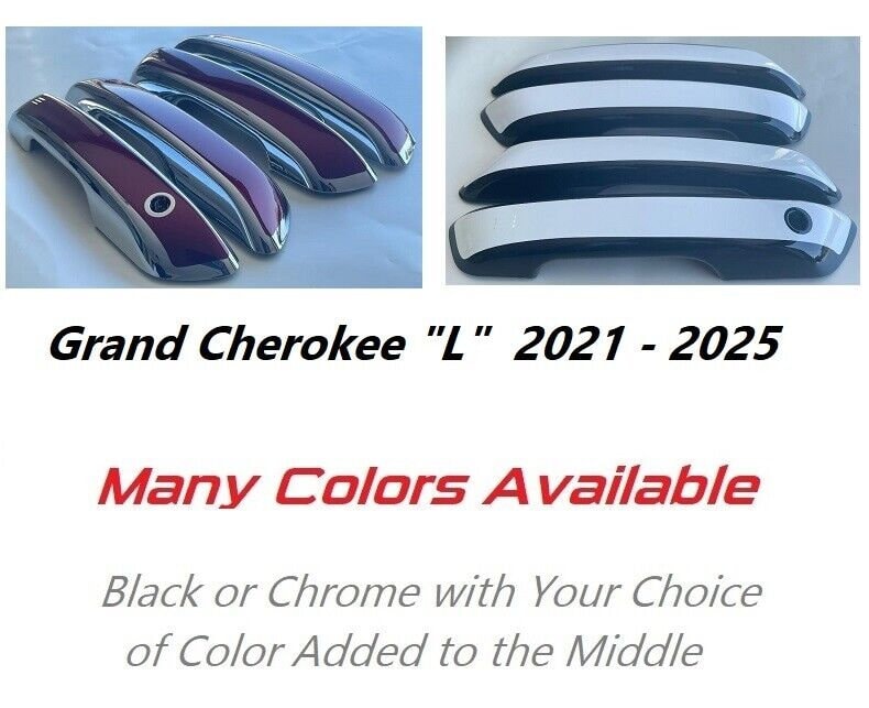 Custom Black OR Chrome Door Handle Overlays / Covers For 2021 - 2025 J ...